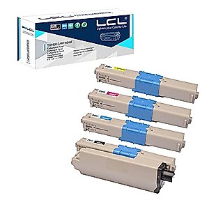 LCL Compatible Toner Cartridge Replacement for OKI C332dn C332 MC363 MC363dn 46508704 46508703 46508702 46508701 (Bk Cyan Magenta Yellow 4-Pack)