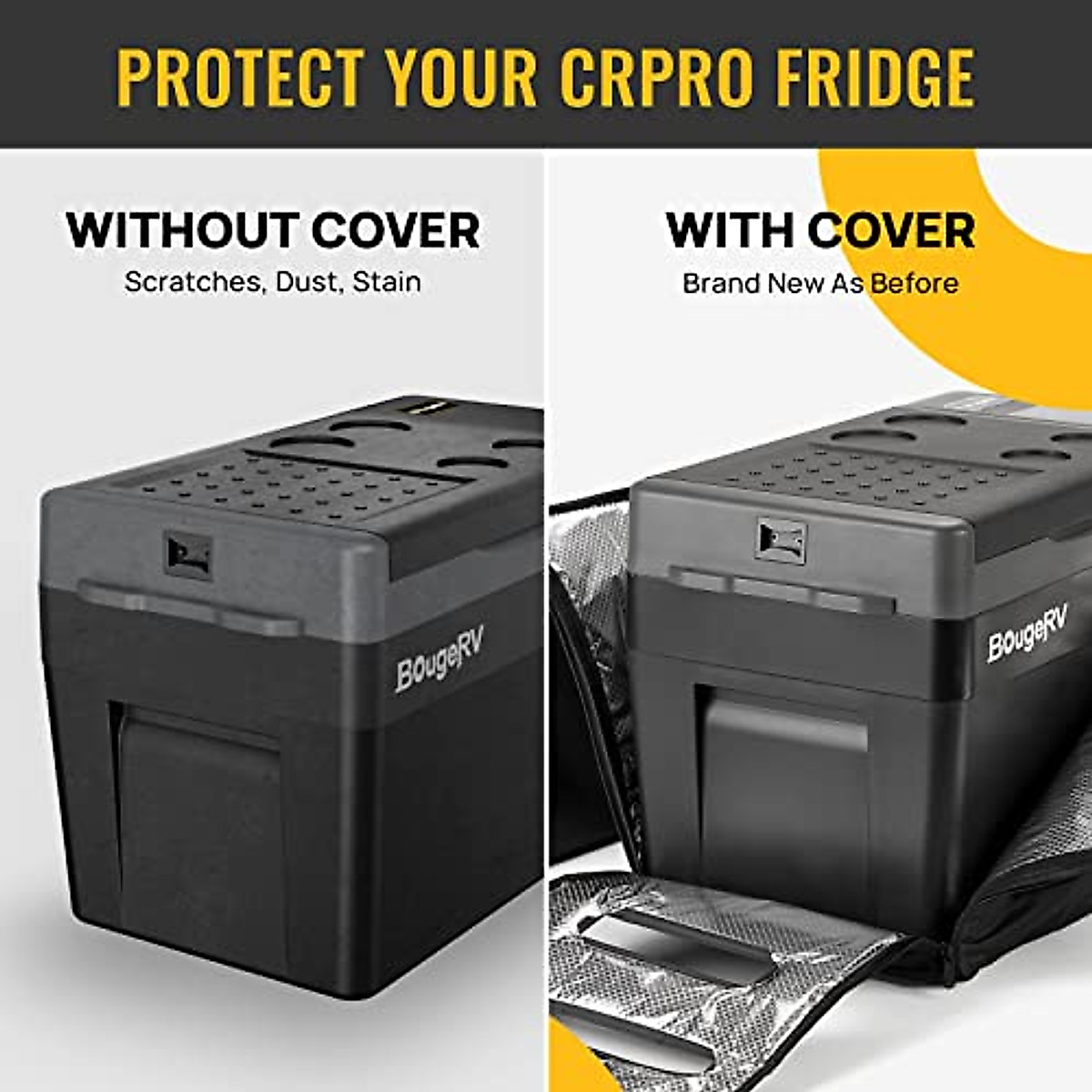 BougeRV CRPRO 26 Quart Insulated Protective Cover, 12 Volt Portable Car Refrigerator Carrying Case Only for CRPRO 26 Quart Refrigerator (Refrigerator NOT Included)