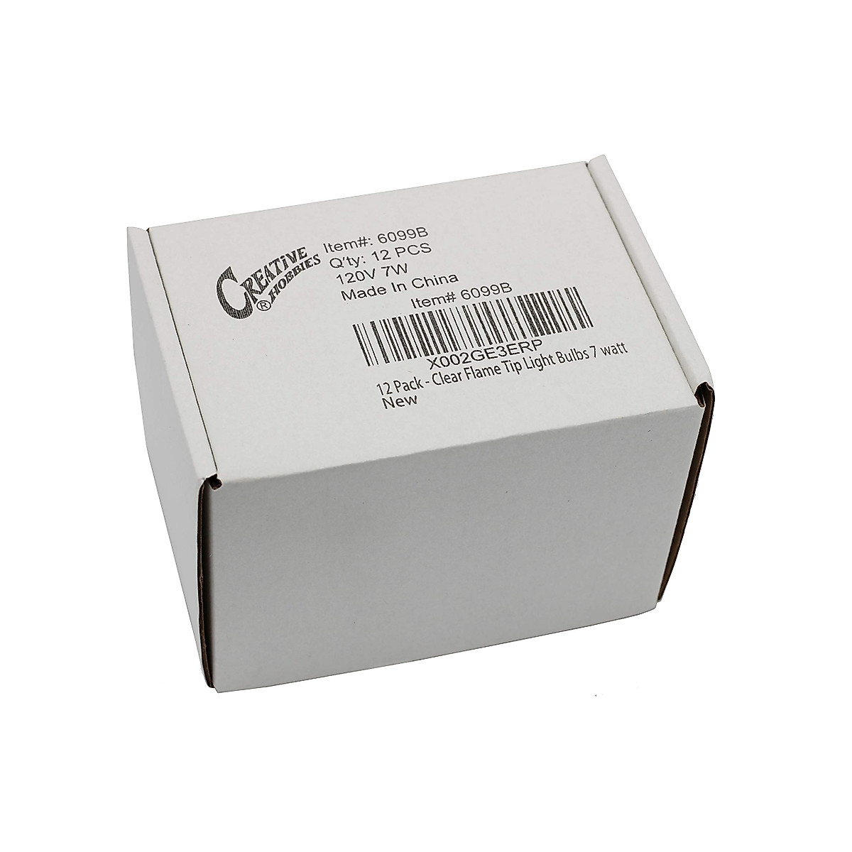 Creative Hobbies® Replacement Light Bulbs for Electric Candle Lamps, Flame Tip Bulbs for Window Candles, Chandeliers - 7 Watt - 120 Volt - E12 Candelabra- Pack of 12