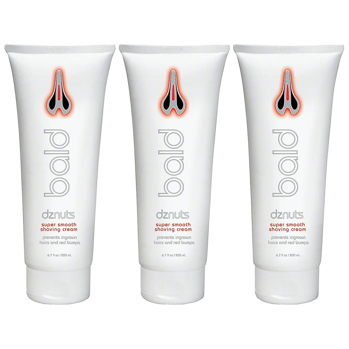 dznuts - Bald Super Smooth Shaving Cream - Prevents Razor Burns, Ingrown Hairs, Cooled and Moisturized Skin - 6.7 fl. oz, 3 Pack