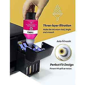 4x140ml T49M Autofill Sublimation Ink for Epson SureColor F170 F570 Dye-Sublimation Printer（T49M1 T49M2 T49M3 T49M4 4 Pack）