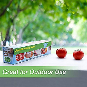 Disposable Plastic Cutting Board Large Cutting Mats for Kitchen, Outdoor Camping, BBQ, RV,Traveling,totally Food Safety With Easy Cut Slider Included,12In x 25Ft