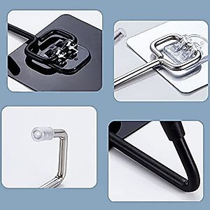 DASITON Large Adhesive Hooks 22Ib(Max) Adhesive Coat Hook Utility Hooks Towel and Coats Hooks, for Home Kitchen Bedroom Bathroom Office (8Pack)