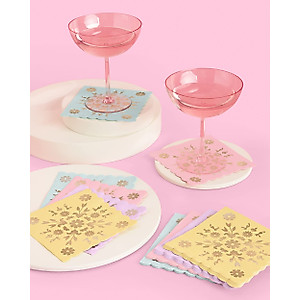 xo, Fetti Pastel China Napkins - 24 pack, 5" | Birthday Party Decorations, Bachelorette Garden Party, Easter Party, Cool Cake Plates, Tea Partea