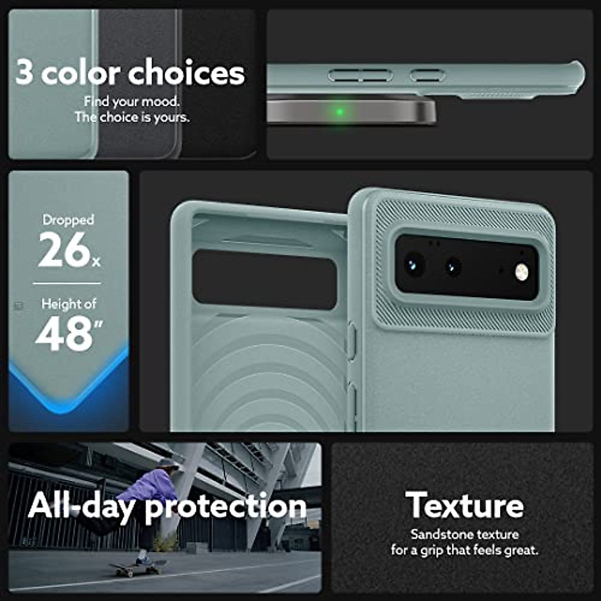 Caseology Vault Protective Case Compatible with Google Pixel 6 Case (2021) - Sage Green