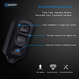 ECCPP Replacement fit for Keyless Entry Remote Key Fob for TOYOTA Sienna Solara Camry Corolla Matrix/Pontiac Vibe GQ43VT14T (Pack of 2)