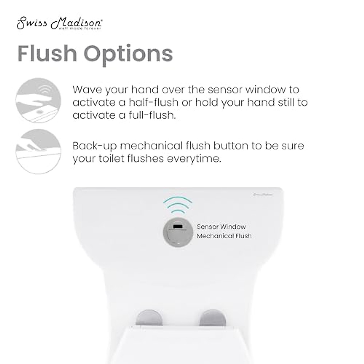 Sublime One Piece Elongated Toilet with Touchless Retrofit Dual Flush 1.1/1.6 gpf