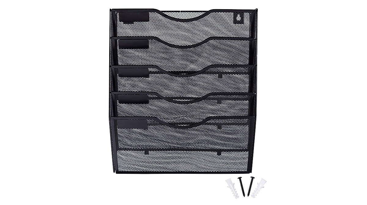 EASEPRES 5 Pockets Wall File Organizer - Durable Office Storage