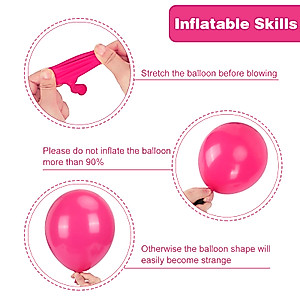 RUBFAC 87pcs Hot Pink Balloons Different Sizes 18 12 10 5 Inches Premium Magenta Pink Latex Balloons for Valentine's Day Girl Birthday Party Wedding Bridal Shower Baby Shower Garland Arch Decorations
