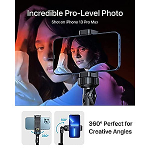 andobil 62'' iPhone Tripod Stand with Remote, Tripod for Samsung Galaxy S23 Ultra, Extendable Cell Phone Stand Lightweight Tripod Fit for iPhone 14 Pro Max, Samsung S22 S21, Android/Camera/GoPro