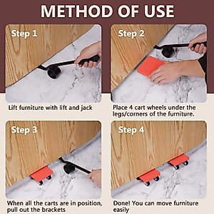 Furniture Dolly,Furniture Lifters for Heavy Furniture,Furniture Dolly with 4 Wheels Heavy Duty, 800 LB Load Capacity.Mobile Trolleys with Casters, Used to Push Furniture, Electrical Appliances