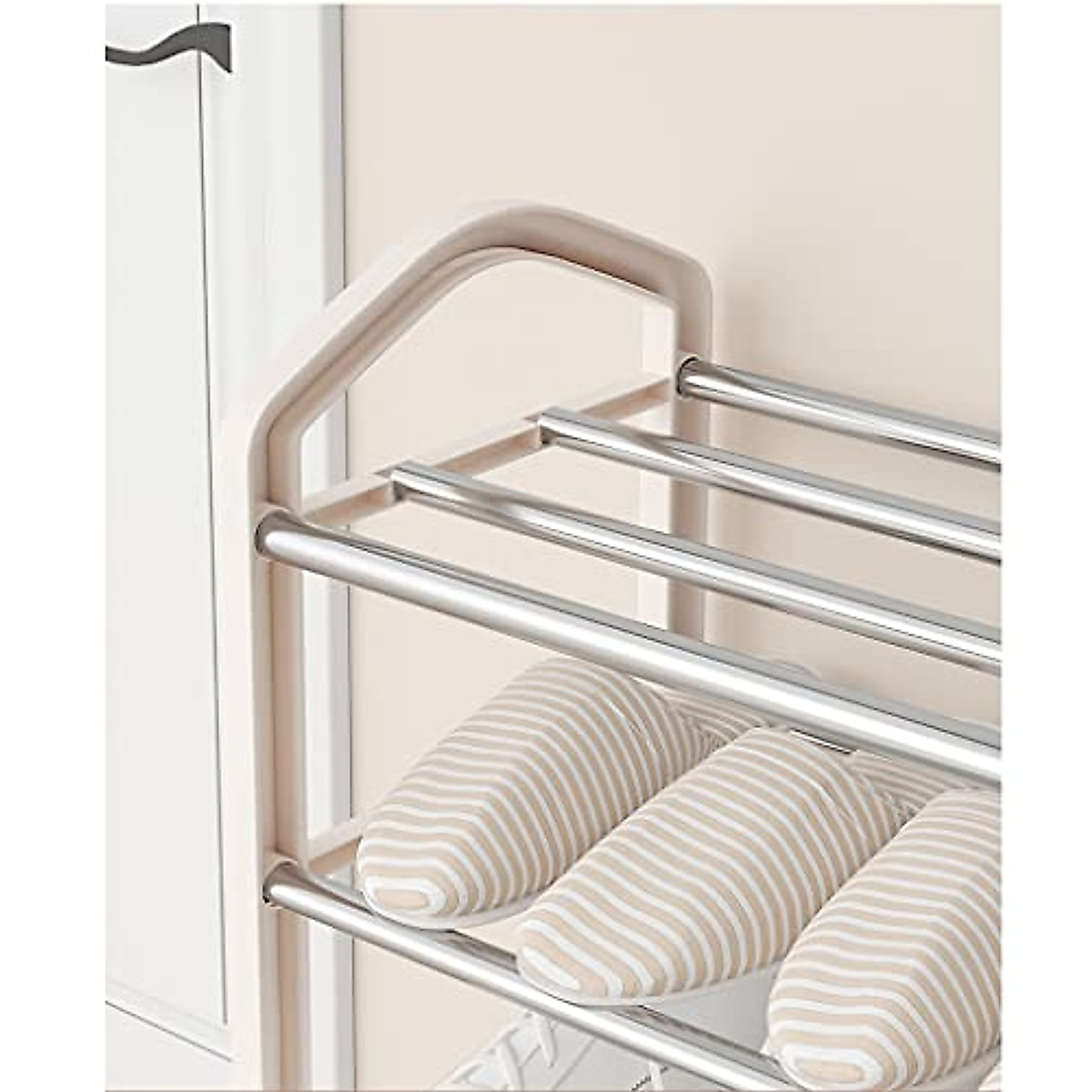 Shoe Rack Shoe Shelf Stackable Shoe Rack 5-Tier Shoe Rack, Shoe Shelf Storage Organizer for Entryway Living Room Hallway, Large Capacity, Bedroom Shoe Organizer, Beige Shoe Bench Stackable Shoes Rack