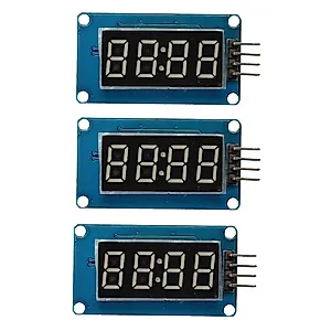 Comimark 3Pcs 4 Bits TM1637 Digital Tube LED Clock Display Module for Arduino Due UNO 2560 R3