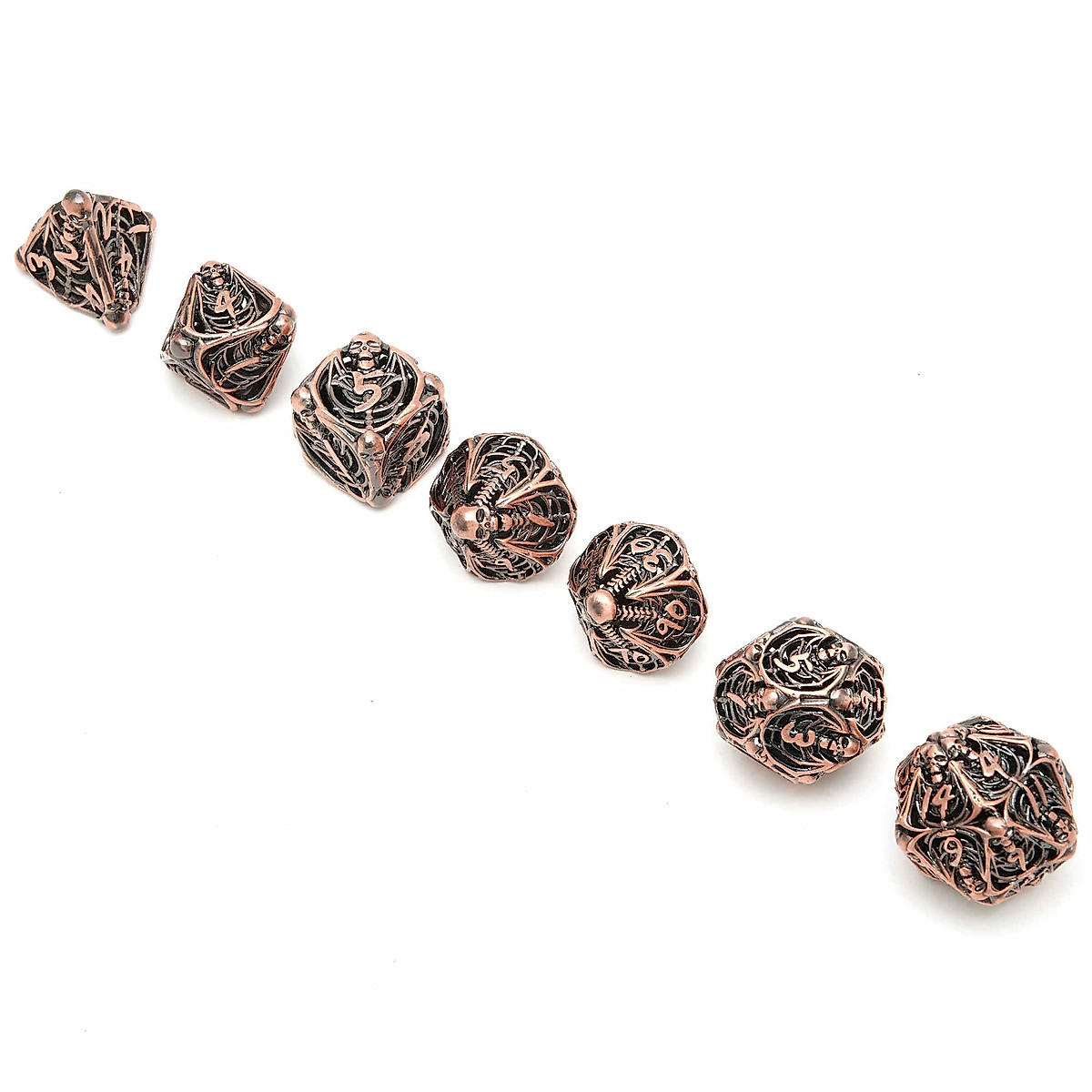 Hollow Skull DND Metal dice Set, polyhedral Large RPG case dice d&d Starter Set Tray Tower Bag Holder Role Playing dice