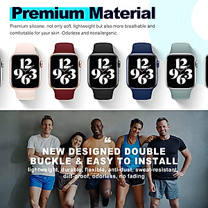 OYODSS 5 Pack Bands Compatible with Apple Watch Band 38mm 40mm 41mm 42mm 44mm 45mm 49mm Women Men, Soft Silicone Sport Replacement Strap Compatible with iWatch Ultra SE Series 8 7 6 5 4 3 2 1