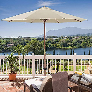 Homydom Deck Umbrella Clamp Outdoor Universal Patio Umbrella/Torch Mount Holder Attaches to Railing Maximizing Patio Space, 3 Pack Black