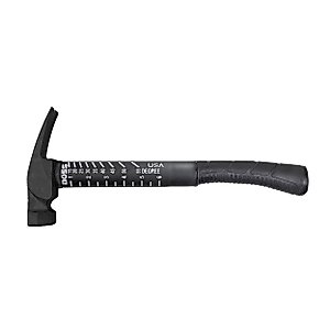 Boss Hammer Premium 4340 Steel Rip Claw Hammer with Tough-Fiber Shock-Absorbing Fiberglass Handle - 18 oz, Cerakote Finish, Milled Faced, No-Slip Grip - BH18STPFM