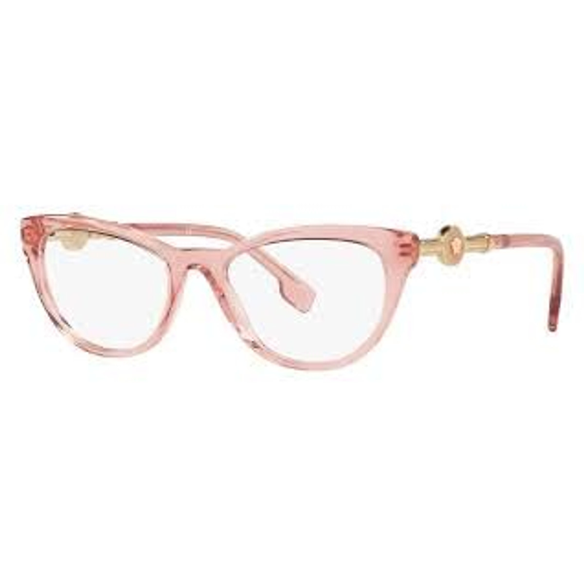 Versace VE 3311-5322 Eyeglasses, Transparent Pink w/Demo Lens, 52mm
