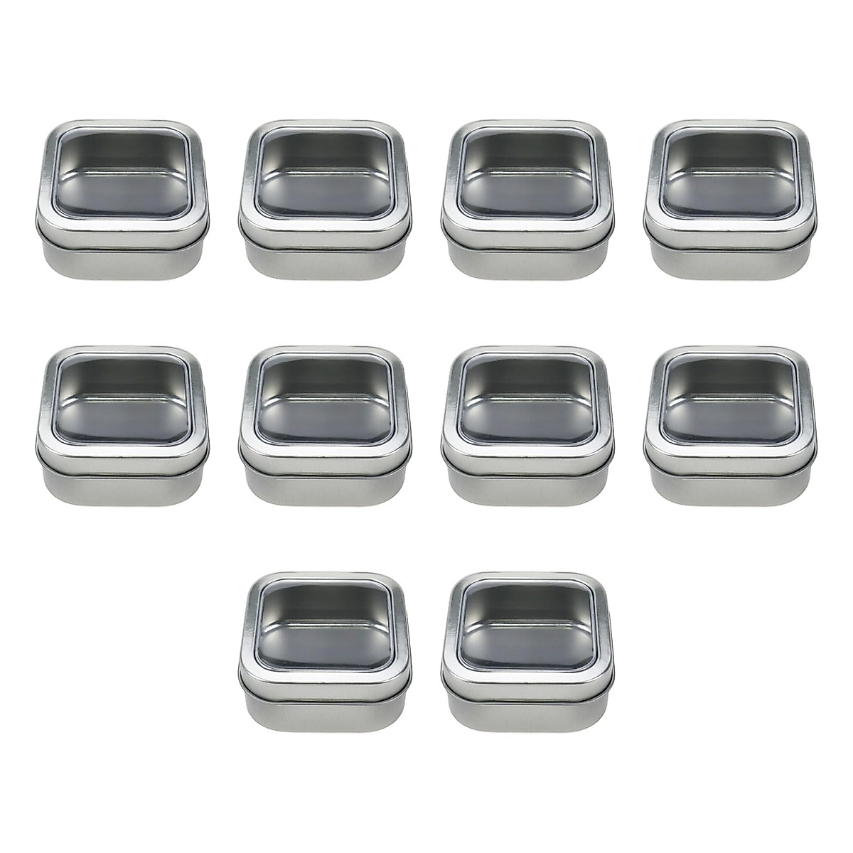 Coshar Rectangular Tin Box Containers with Lid, Large Empty Tin Can Storage Organizer for Cosmetics, Snacks, Candies, Herbs and Underwear, 8.5" x 5.3" x 2" (2Pack, White)