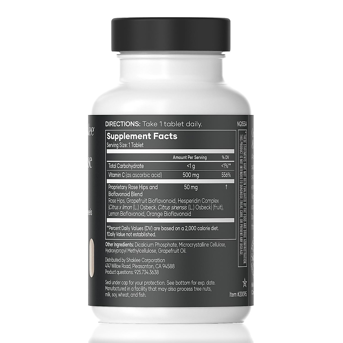 Shaklee - Sustained Release Vita-C® 500mg - High-Potency Cellular and Immune Support Formula with Proprietary Sustained-Release System - includes Rose Hips and Bioflavonoid Blend - 180 Tablets