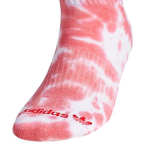 adidas Originals Mixed Graphics Cushioned Crew Socks (3-Pair), Semi Turbo Pink/White/Vivid Red, Large
