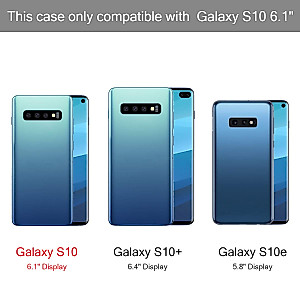 Vofolen Cover for Galaxy S10 Case Wallet Credit Card Holder ID Slot Sliding Door Hidden Pocket Anti-Scratch Dual Layer Protective Hard Shell Rugged TPU Bumper Armor for Samsung Galaxy S10 (Black)