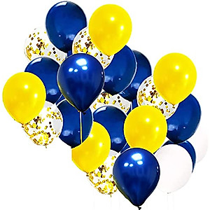 Graduation Party Decorations 2023 Blue and Yellow Balloons/Navy Blue Yellow Gold Party Decorations/Navy Blue Yellow Birthday Decorations 20pcs for Navy Blue Yellow Graduation Party Supplies 2023