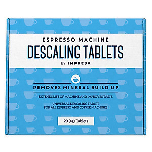 IMPRESA [20 Pack] Espresso Machine Descaler Tablets to Remove Mineral Build Up Descaling Tablets intended for Breville, Jura, Miele, and Other Espresso Makers - Descale Espresso Cleaning Tablets