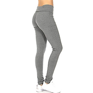 Mopas Yoga Capri with Fold Over Solid Waistband (Grey,Small)