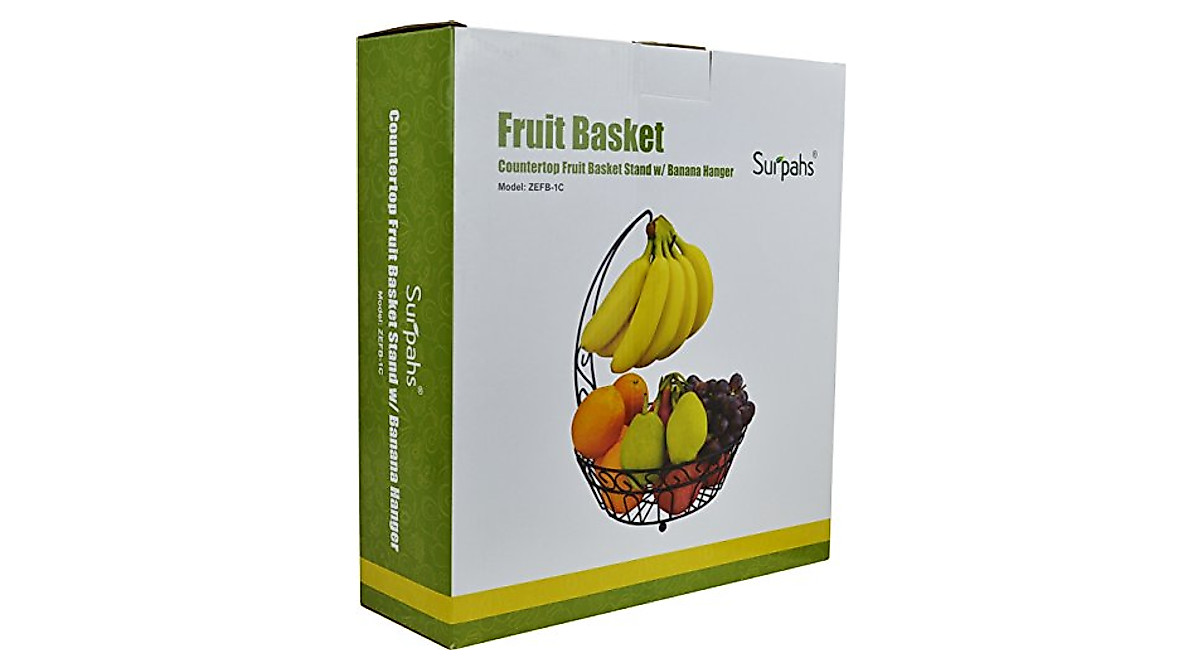 Surpahs Fruit Basket Stand with Detachable Hanger