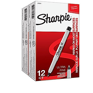 Sharpie Permanent Markers, Ultra-Fine Point, Black, 24-Count