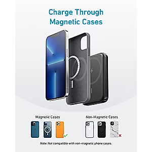 Anker 321 MagGo Battery (PowerCore Magnetic 5K), 5,000mAh Magnetic Wireless Portable Charger, Compatible with iPhone 15/15 Plus/15 Pro/15 Pro Max, iPhone 14/13/12 Series（Black）