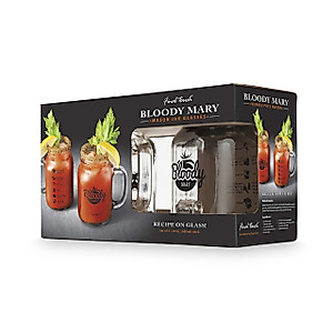 Final Touch Bloody Mary Mason Jar Mugs/Glasses, Set of 2-20 oz (600 ml) (GG5205)