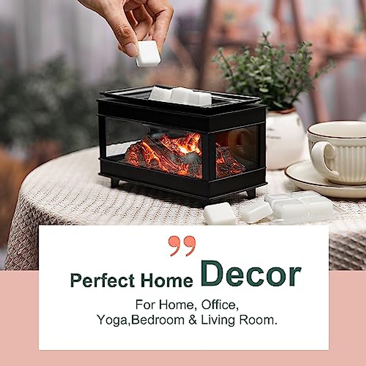 YSong Freestanding Flickering Fireplace Wax Warmer,Electric Wax Melt Warmer,Wax Warmer for Scented Wax Melts,Metal Wax Melter,Wax Burner Fragrance Warmer for Home Decor Office,Birthday Gifts for Women