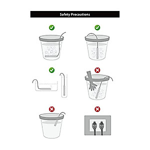 1000W Stainless Steel Fully Submersible Bucket Water Heater, 100% Waterproof, Heating a Small Volume of Water, Slim Design, Easy Carry Handle, Simple to use