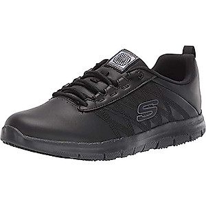 Skechers Work Relaxed Fit Ghenter - Follans SR Womens Slip Resistant Sneaker, Black, 6.5