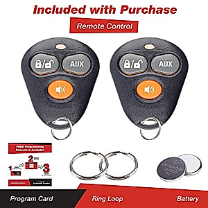 KeylessOption Keyless Entry Remote Starter Car Key Fob Alarm for Aftermarket Viper Automate EZSDEI474V 473V (Pack of 2)