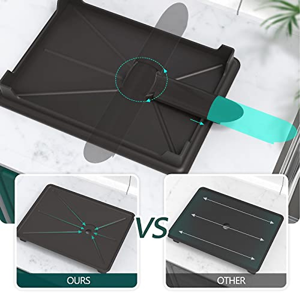 B-Land Dish Drying Rack, 2 Tier Dish Racks for Kitchen Counter, Large Dish Drying Rack with Drainboard & Utensil Holders, Rust-Proof Dish Drainers,Kitchen Organization