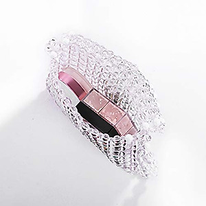 YIFEI Women Transparent Beaded Acrylic Shoulderbag Evening Handmade Bags (Clear)