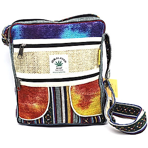 Tie Dye Himalaya Hemp Hobo Tablet crossbody bag Hippie Bag Festival Bag Travel Bag 100% Himalaya Hemp|100 VEGAN| FAIR TRADE | Handmade with Love.