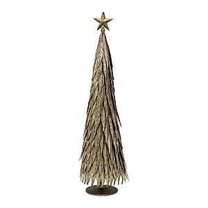 Creative Co-Op Metal Taper Holder, Antique Gold Finish