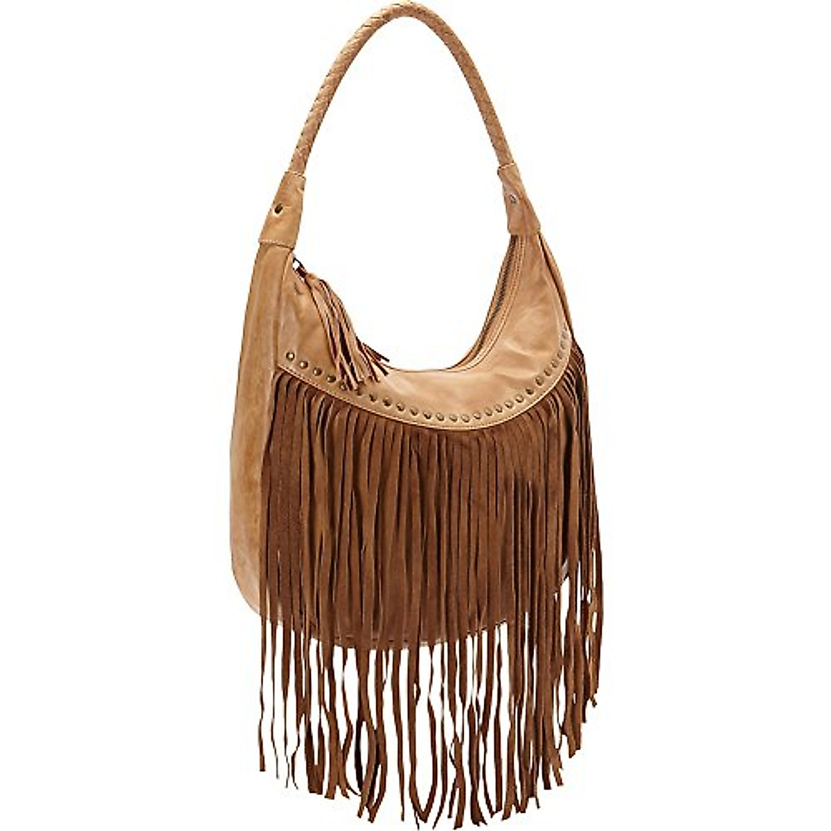 Scully Women's Fringe Hobo Bag Tan One Size