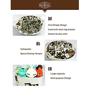 HUNRUNG Large Laundry Hamper,Cartoon Organizer Bin for Children Nursery,Toys,Laundry,Children Clothing,Gift Baskets(Engineering)