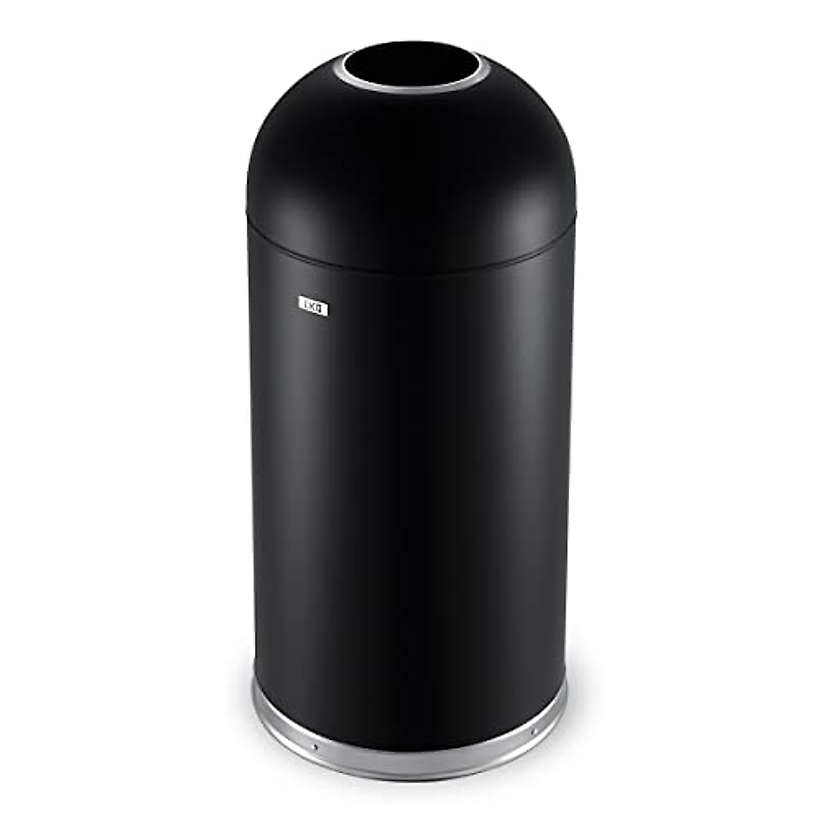 EKO Black Steel 56L Round Open Top Eternal Commercial Trash Bin