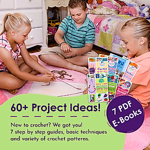 Mira HandCrafts 24 Acrylic Yarn Skeins | 525 Yards of Craft Yarn for Knitting and Crochet | Includes 2 Hooks, 2 Weaving Needles,7 E-Books as Crochet Accessories | Perfect Crochet kit for Beginners