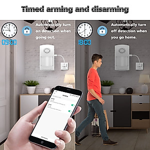 Smart Motion Sensor, WiFi Wireless Security Alarm, Home Security PIR Motion Detector with Free App Alerts, 110dB Sound and Light Alarm, 4 Alarm Modes, Compatible with Alexa, Siri