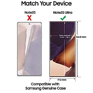 DOME GLASS Galaxy Note 20 Ultra Screen Protector Full 3D Curved Edge Tempered Glass Shield [Liquid Dispersion Tech] Easy Install Kit for Samsung Galaxy Note 20 Ultra by Whitestone - Two Pack