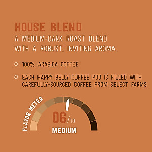 Amazon Brand - Happy Belly Medium Dark Roast Coffee Pods, House Blend, Compatible with Keurig 2.0 K-Cup Brewers, 100 Count