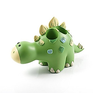 Ruoxian Cartoon Dinosaur Bath Accessory Set, Soap Dispenser Pump, Toothbrush Holder, Tumbler, Soap Dish (One Set)