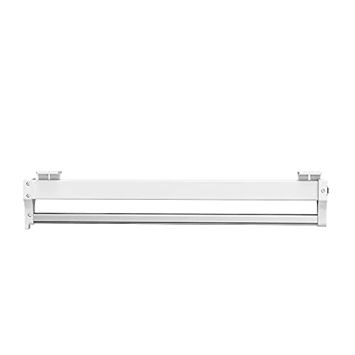 550mm/21.6'' Pull-Out Closet Valet Rod Adjustable Wardrobe Clothing Rail Top Mount Wardrobe Hanger Rack Bar Ball Bearing Slide Heavy Duty